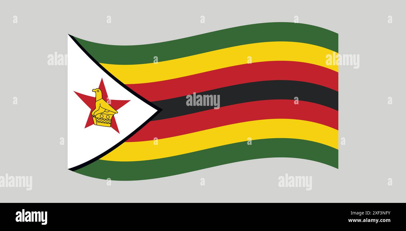 Flag of Zimbabwe. National symbol in official colors. Template icon. Abstract vector background ...