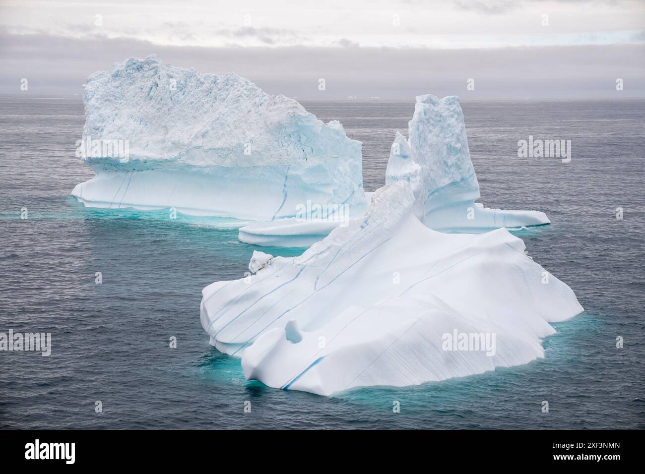 View over Disko Bay and the location where a whale microphone is placed ...