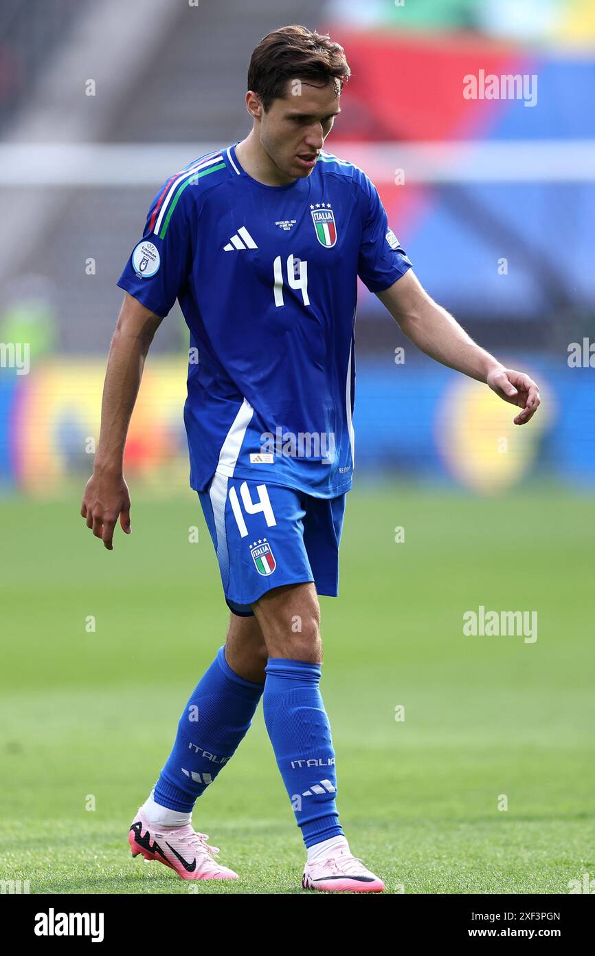 Federico Chiesa of Italy looks on during the Uefa Euro 2024 round of 16 ...