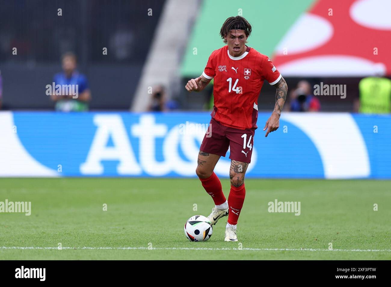 Steven Zuber of Switzerland in action during the Uefa Euro 2024 round ...