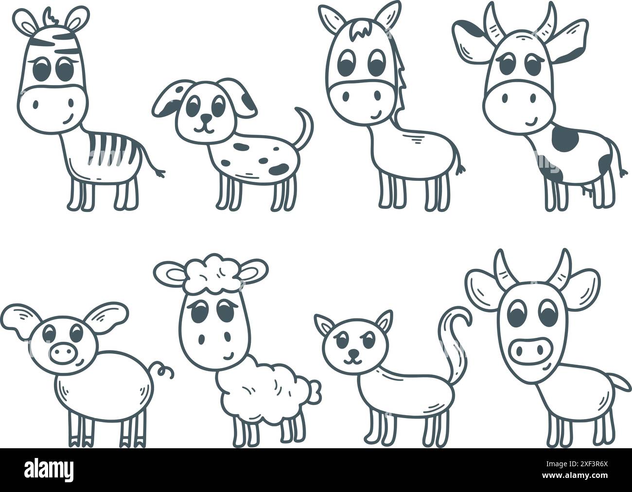 Cute little sheep donkey Stock Vector Images - Alamy