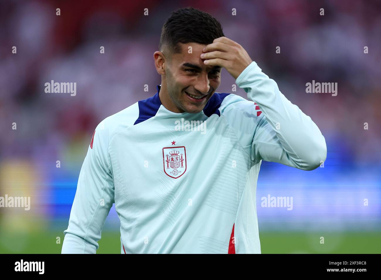 Cologne, Germany. 30th June, 2024. Ferran Torres of Spain during warm ...