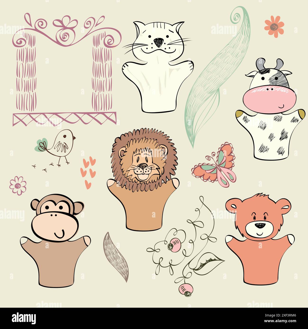 Hand puppet of dolls in puppet theater Stock Vector Image & Art - Alamy