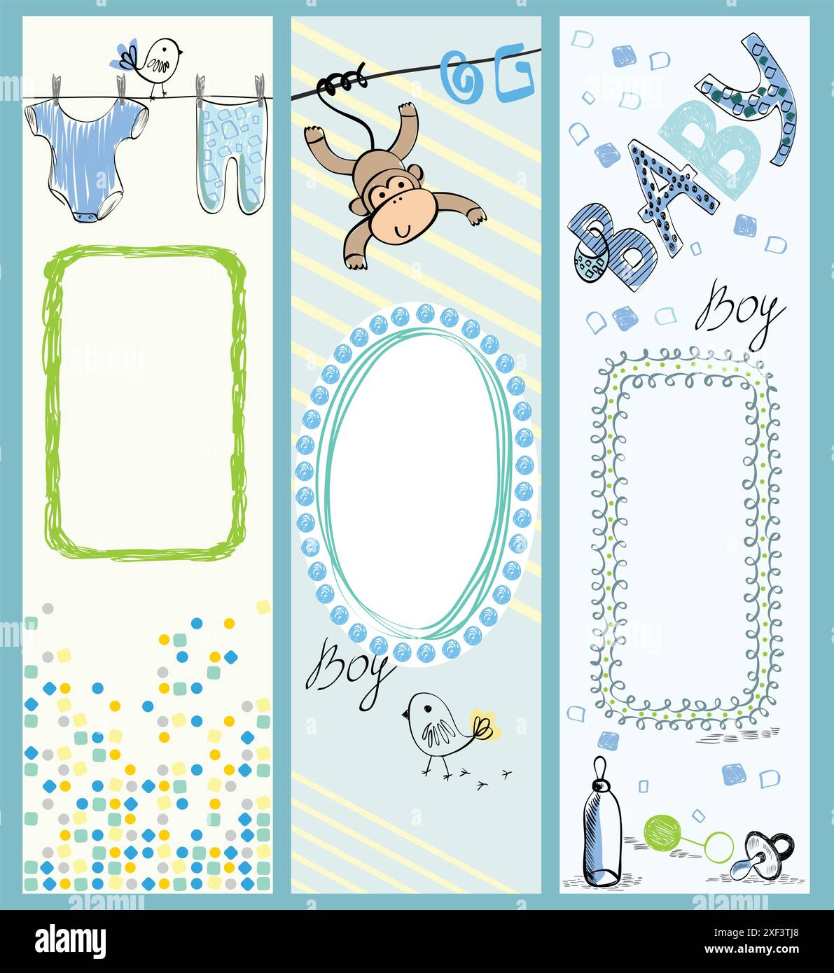 Collection of cute baby banners with animals Stock Vector Image & Art ...