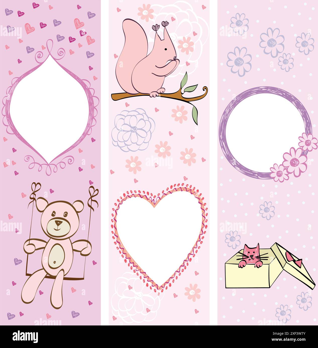 Collection of cute baby banners with animals Stock Vector Image & Art ...