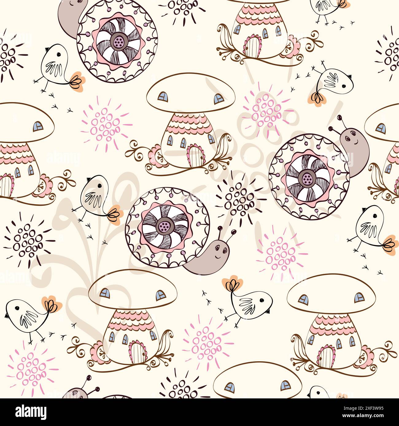 Cute hand draw seamless pattern for kids Stock Vector Image & Art - Alamy
