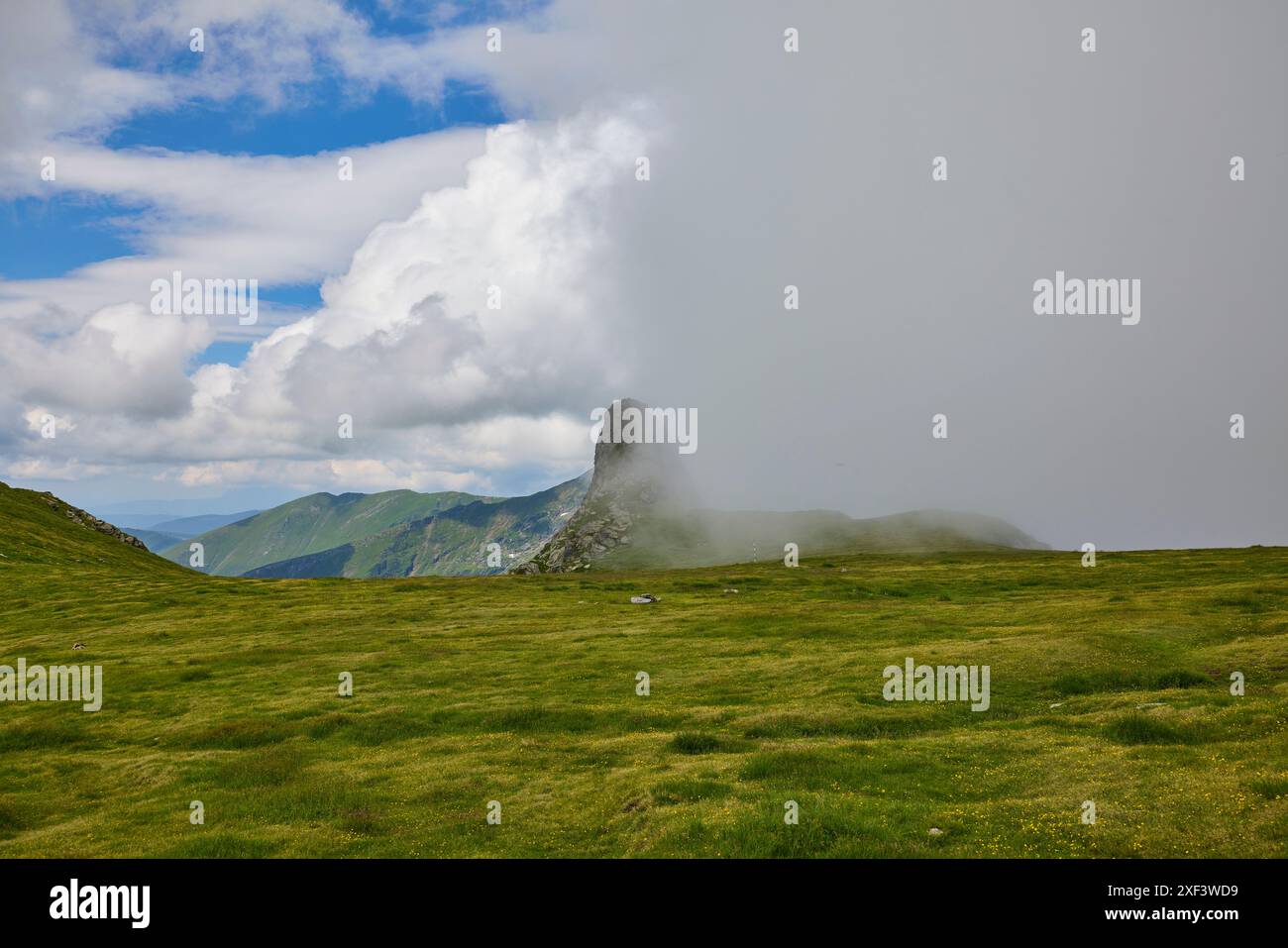 Landscape with the Fagarasi mountains in Romania on a summer day Stock ...