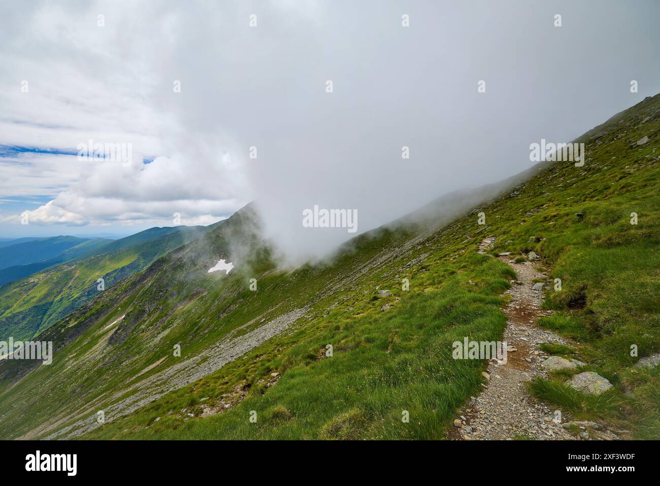 Landscape with the Fagarasi mountains in Romania on a summer day Stock ...