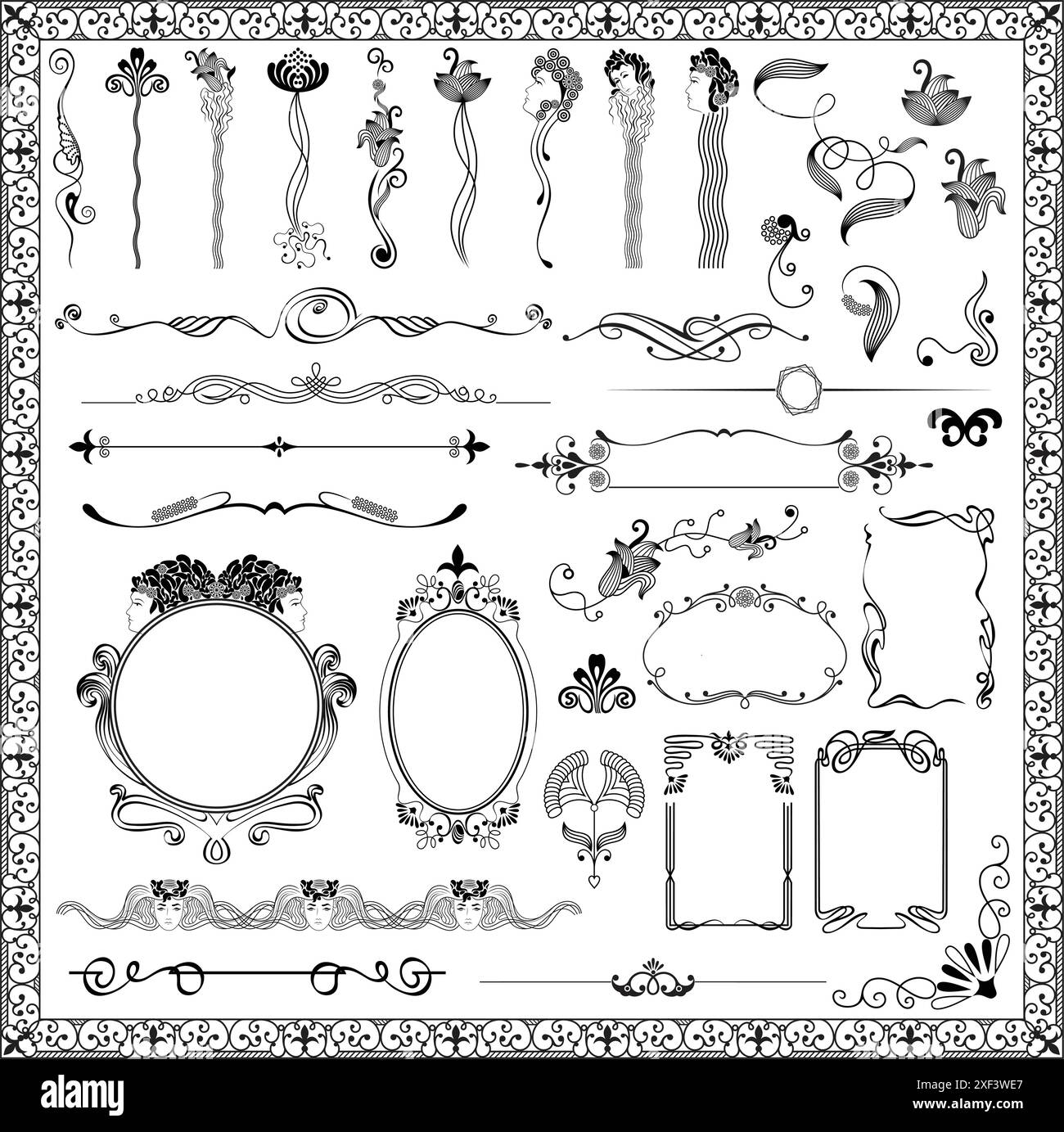 vector set design elements and page decoration Stock Vector Image & Art ...