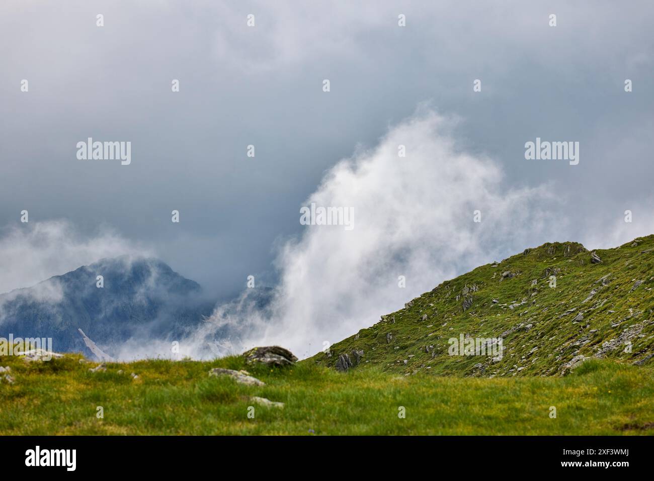 Landscape with the Fagarasi mountains in Romania on a summer day Stock ...