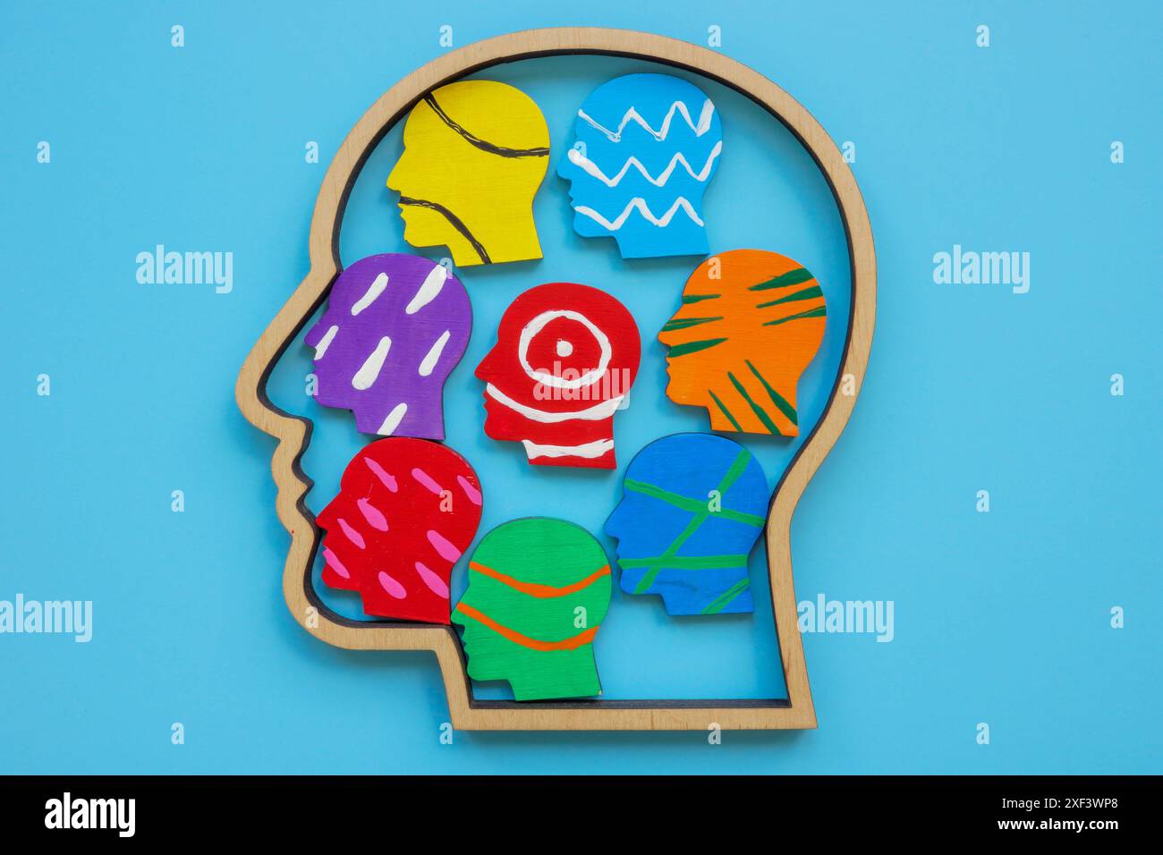 Neurodiversity or autism concept. Head outline with colors inside Stock ...