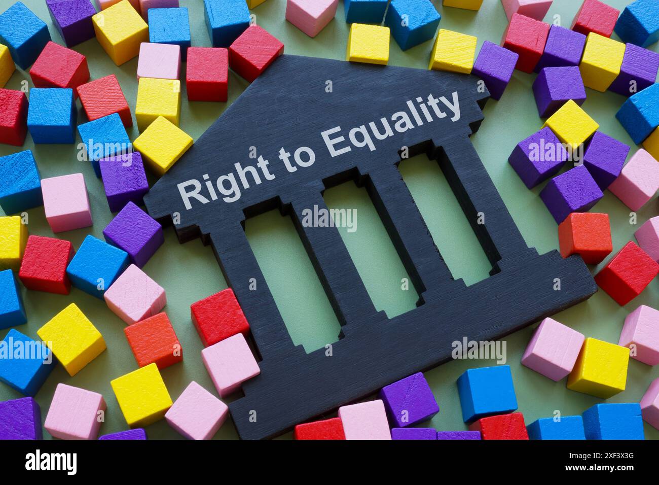 Colorful cubes and Right to equality sign Stock Photo - Alamy