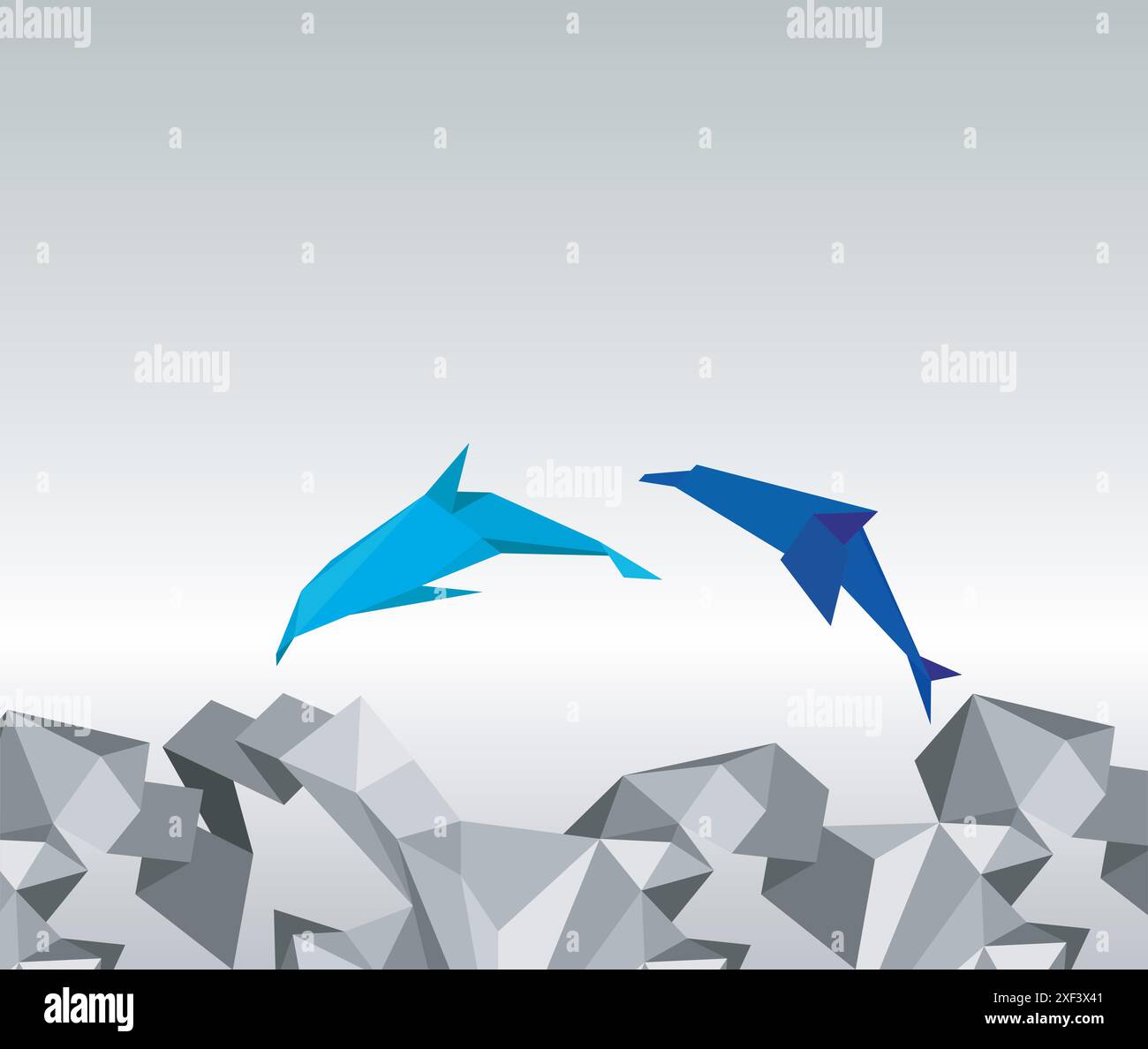 Dolphins jumping in Stock Vector Images - Alamy