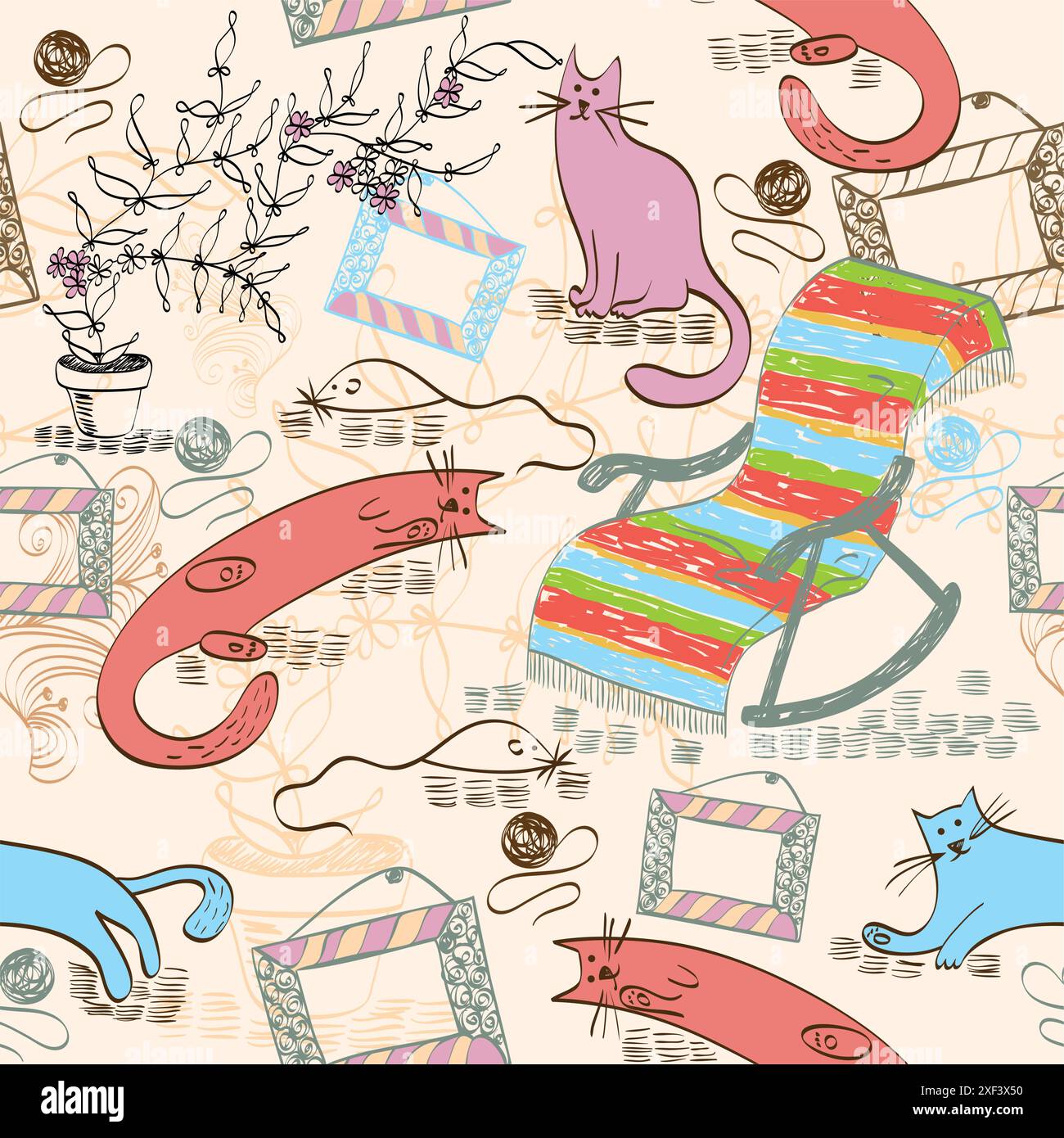 Domestic cats chair Stock Vector Images - Alamy