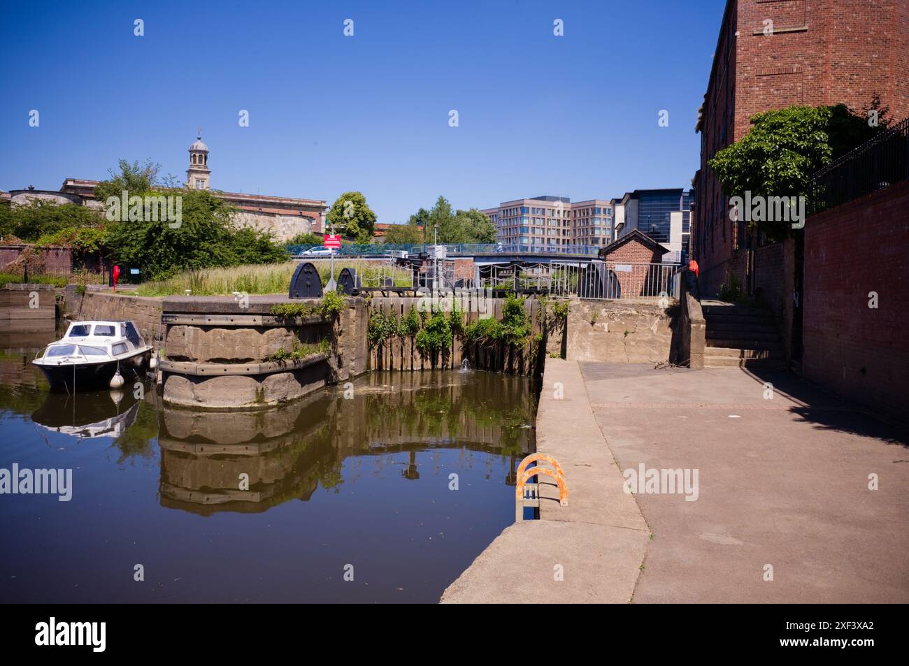The only lock on the river Foss in York Stock Photo - Alamy