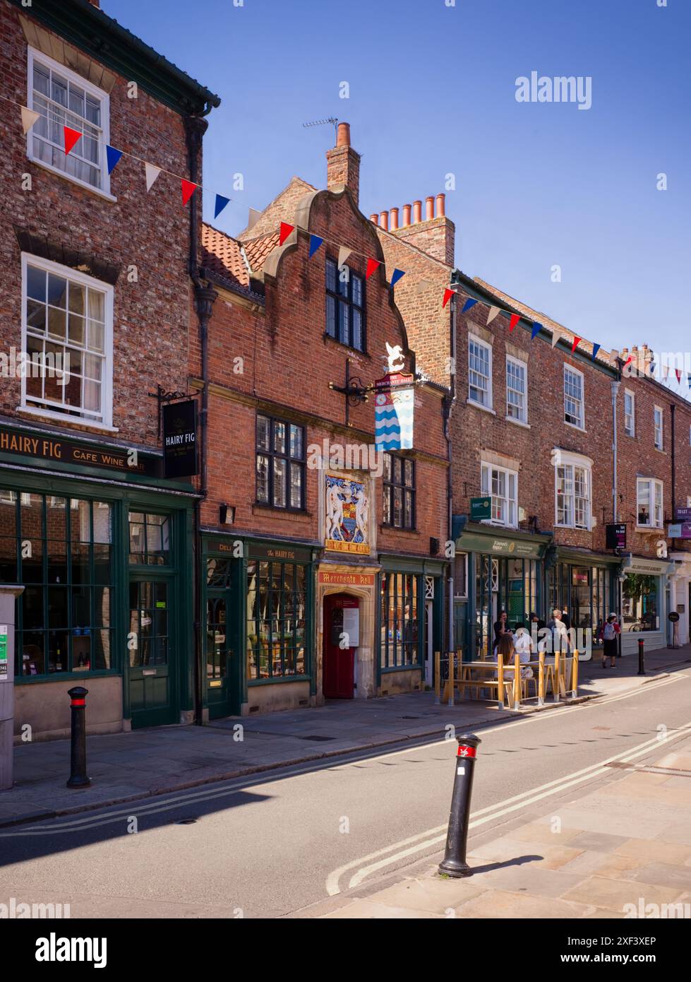 Foss street in York with entrance to the Merchants Hall Stock Photo - Alamy