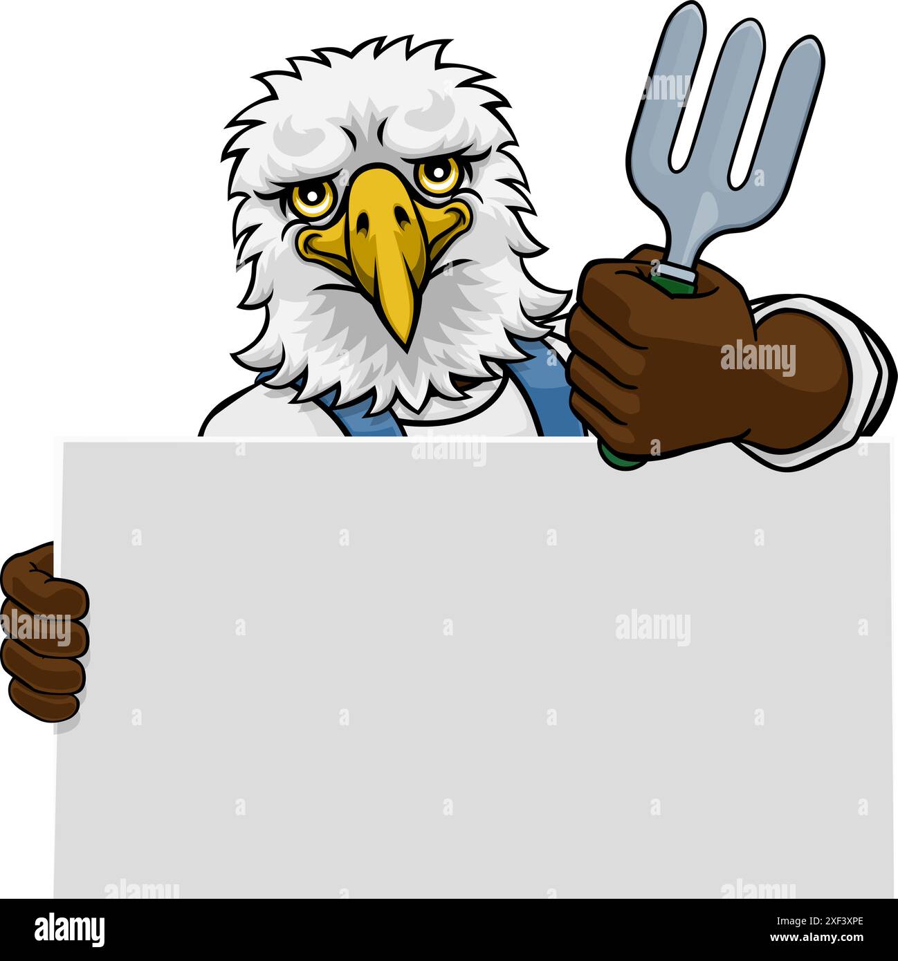 Gardener Eagle Bird Cartoon Handyman Tool Mascot Stock Vector Image ...