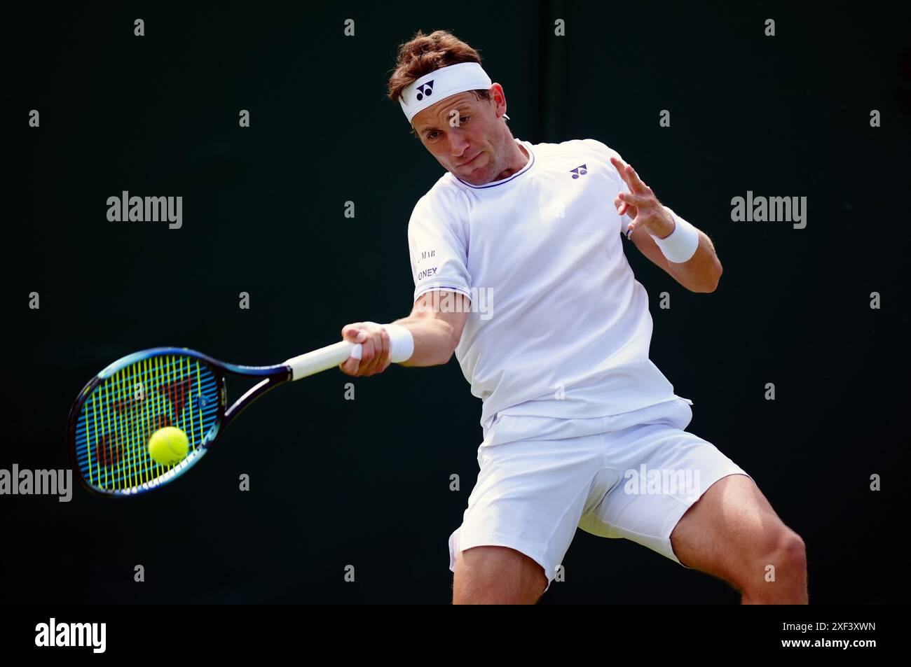 Casper Ruud in action against Alex Bolt (not pictured) on day one of ...