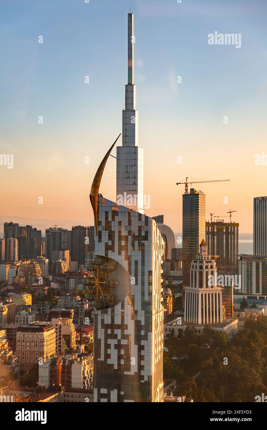 Batumi, Georgia - 12 JUNE 2024: Aerial view of the city of Batumi from the top of the Alphabetic ...