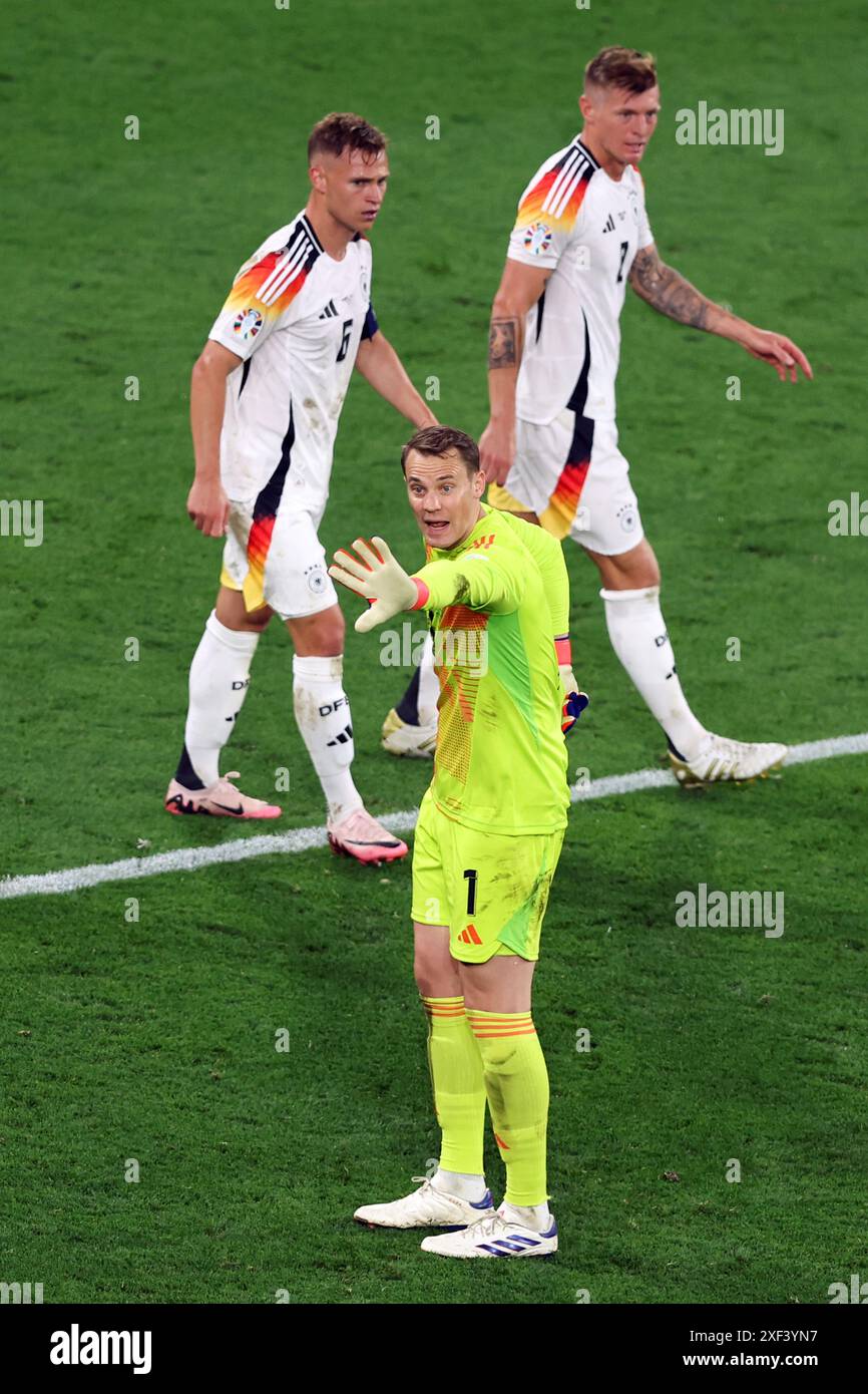DORTMUND, GERMANY - JUNE 29: Manuel Neuer of Germany reacts during the UEFA EURO 2024 round of ...