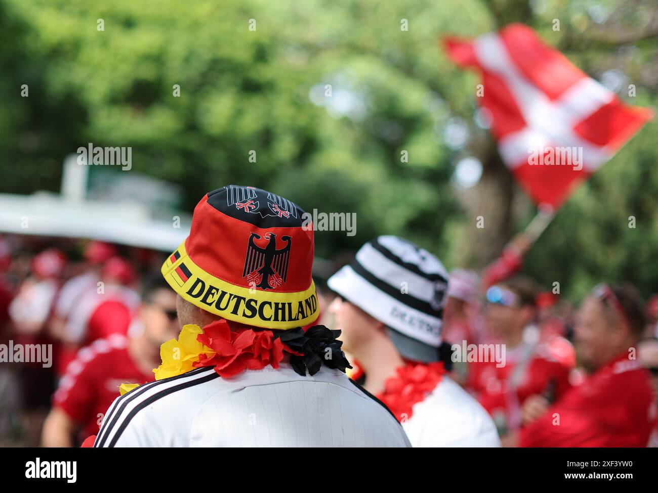 DORTMUND, GERMANY - JUNE 29: German Fans on the way into the stadium ...