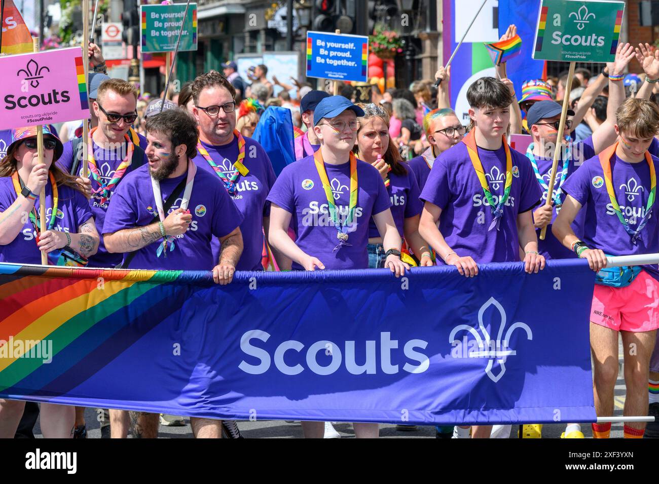 The Scouts taking part in the Pride in London procession, 29th June ...