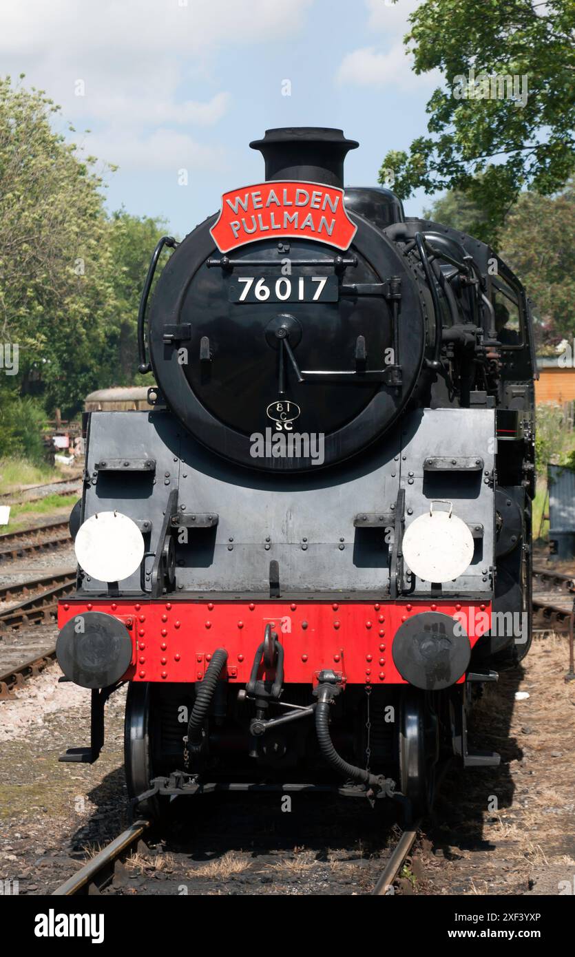Front View of the Wealden Pullman, Locomotive No 76017, de-coupled from ...