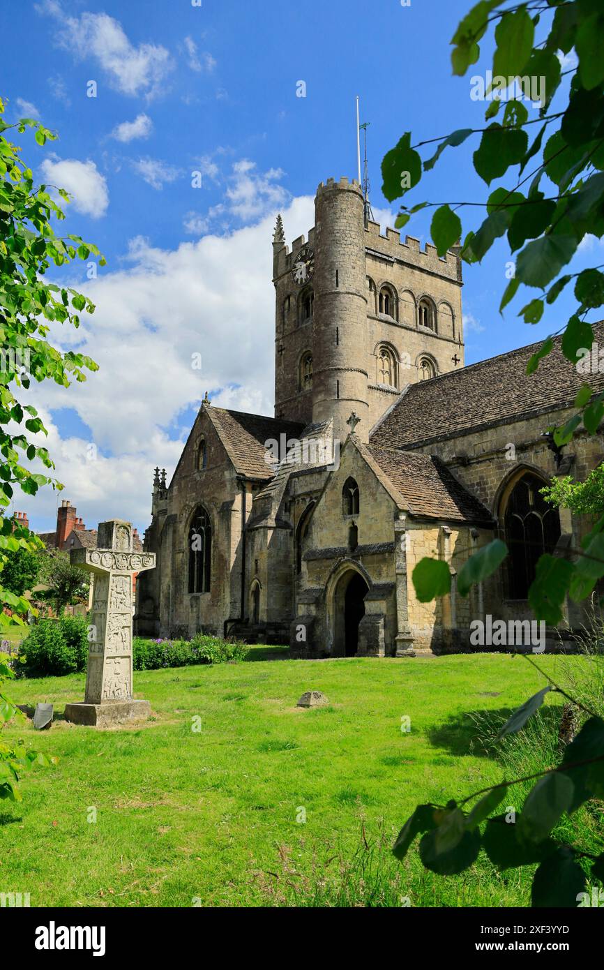 Tower of the parish church of st john the baptist hi-res stock ...