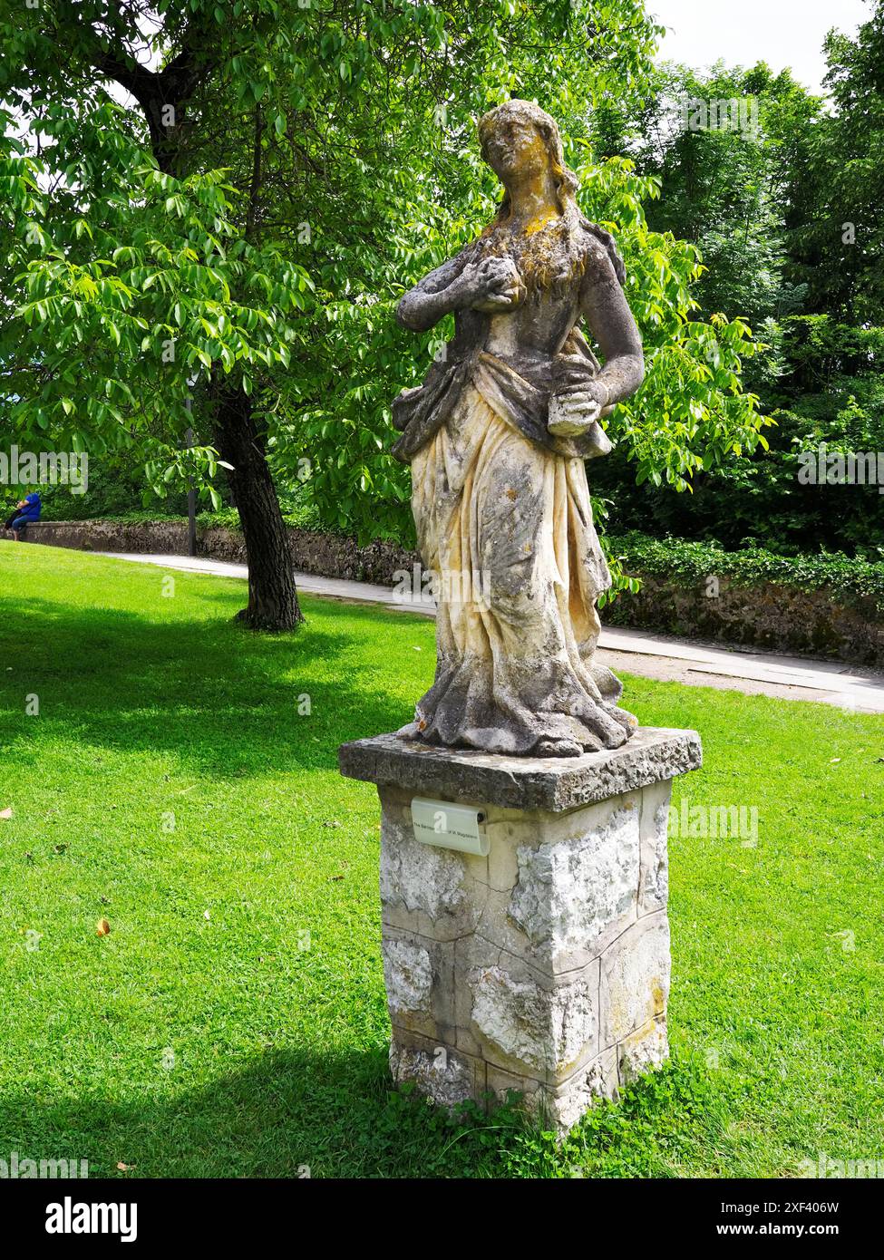 Statue of St Mary Magdalene patron saint of pilgrimages on Bled Island ...