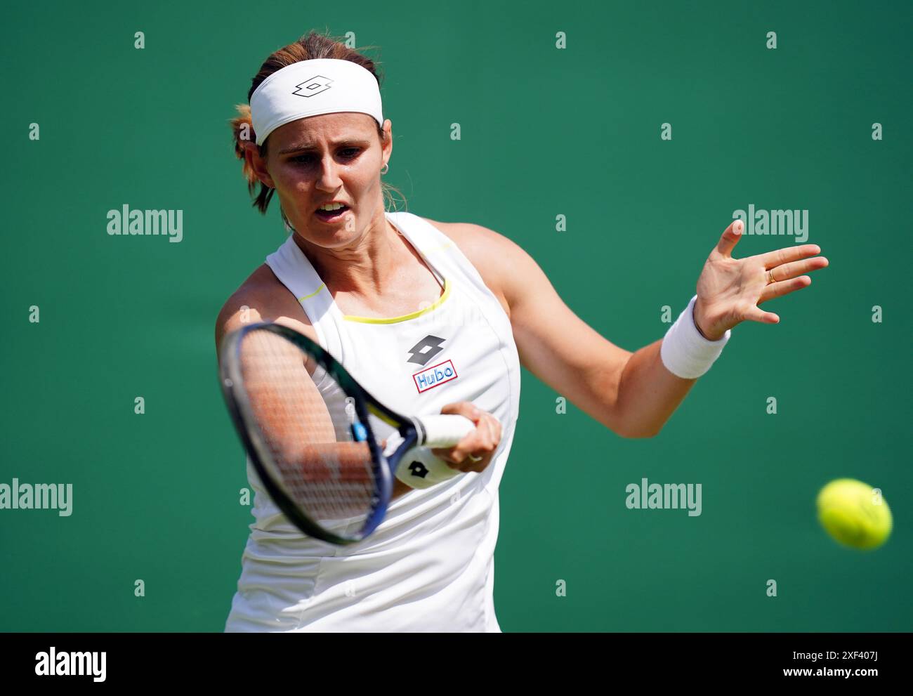 Greet Minnen during her match against Heather Watson (not pictured) on ...