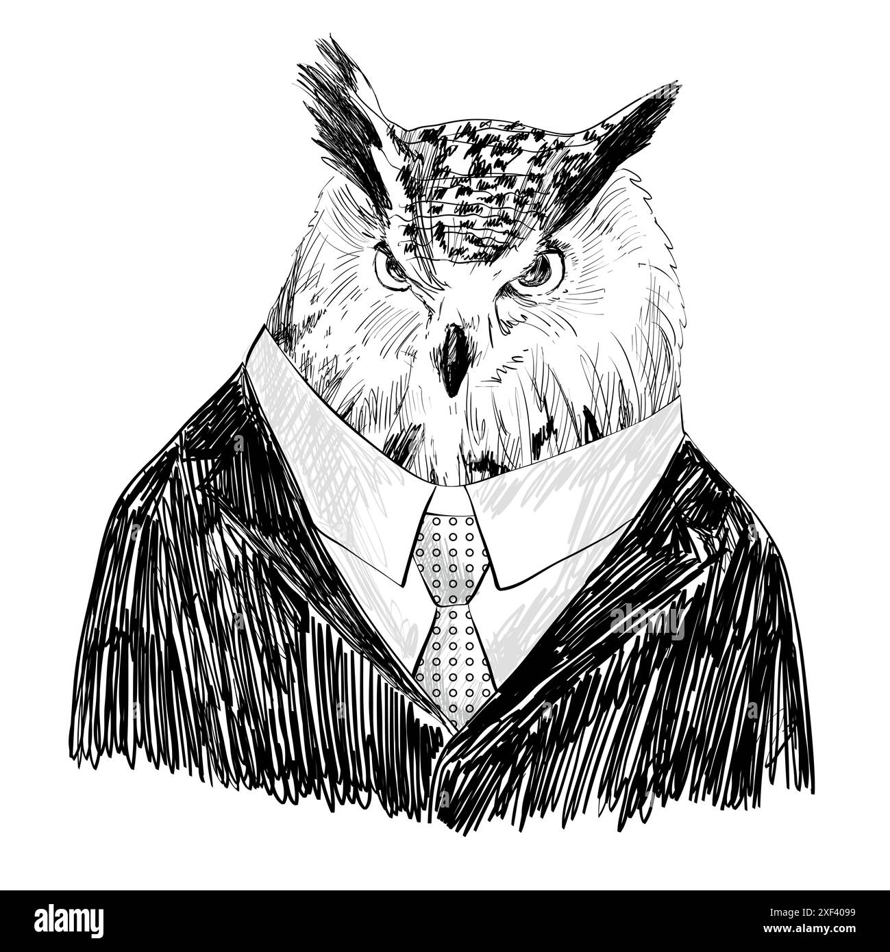 Hand drawing owl in Stock Vector Images - Alamy