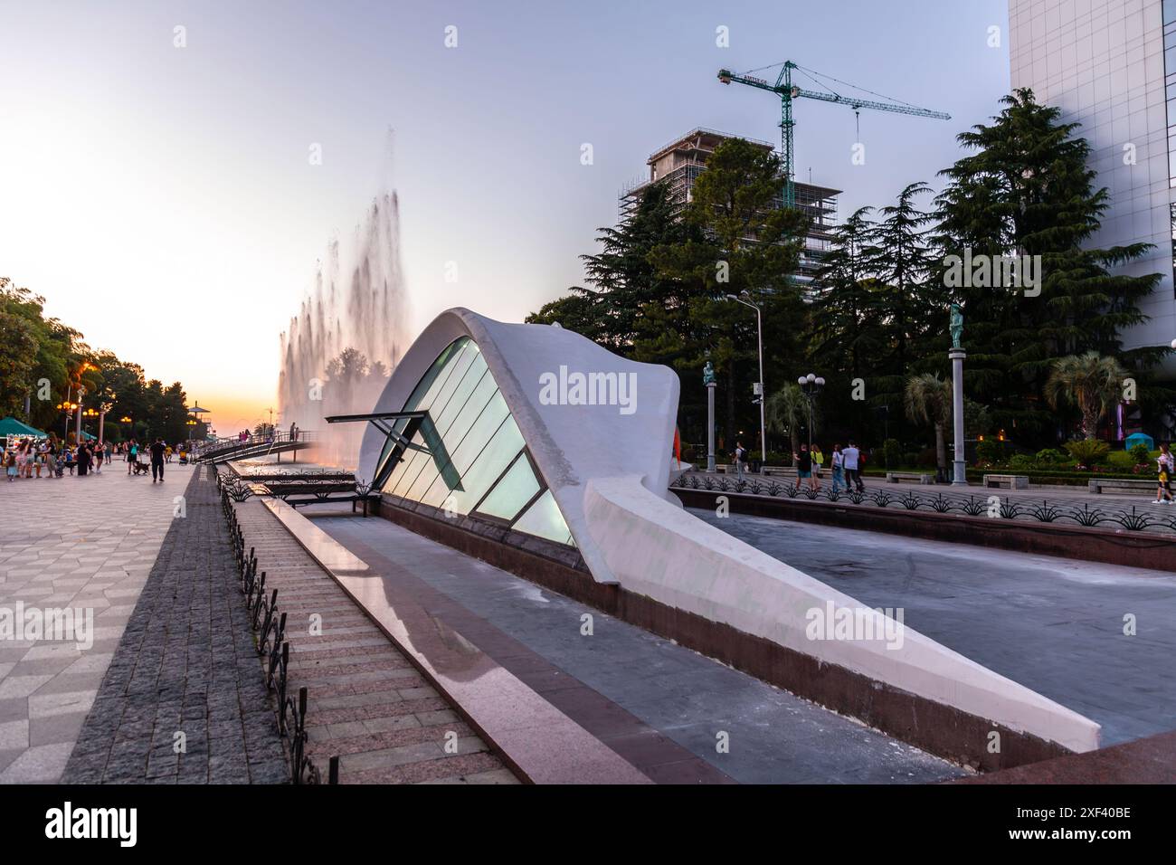 Batumi, Georgia - 12 JUNE 2024: Batumi Boulevard Park with dancing ...