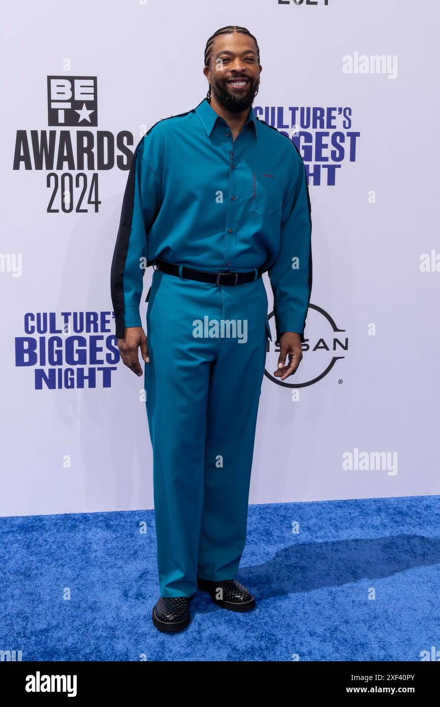 DeRay Davis attends the arrivals of the “BET Awards” 2024 at the ...