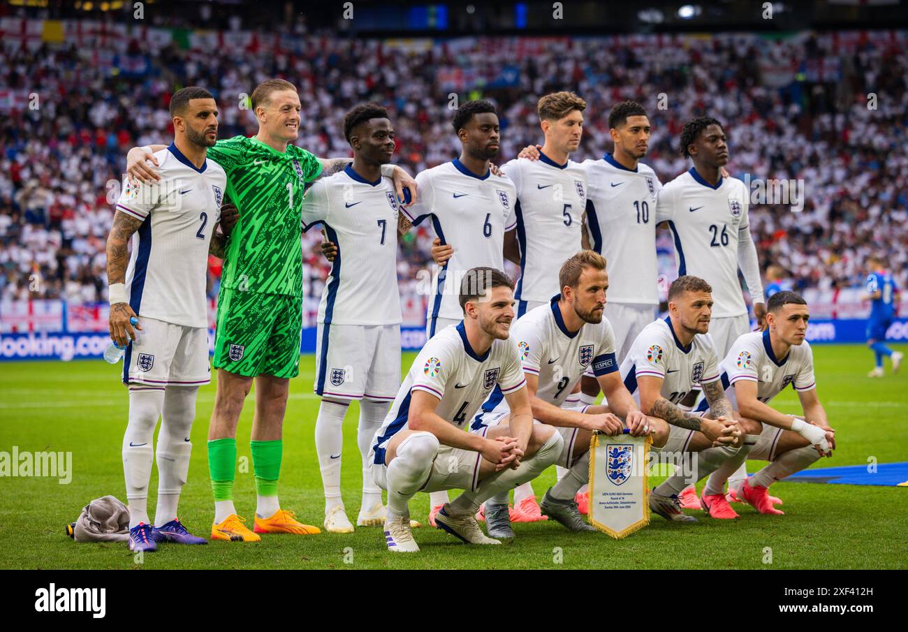 Gelsenkirchen, Germany. 30th Jun 2024. Kyle Walker (ENG) Jordan ...