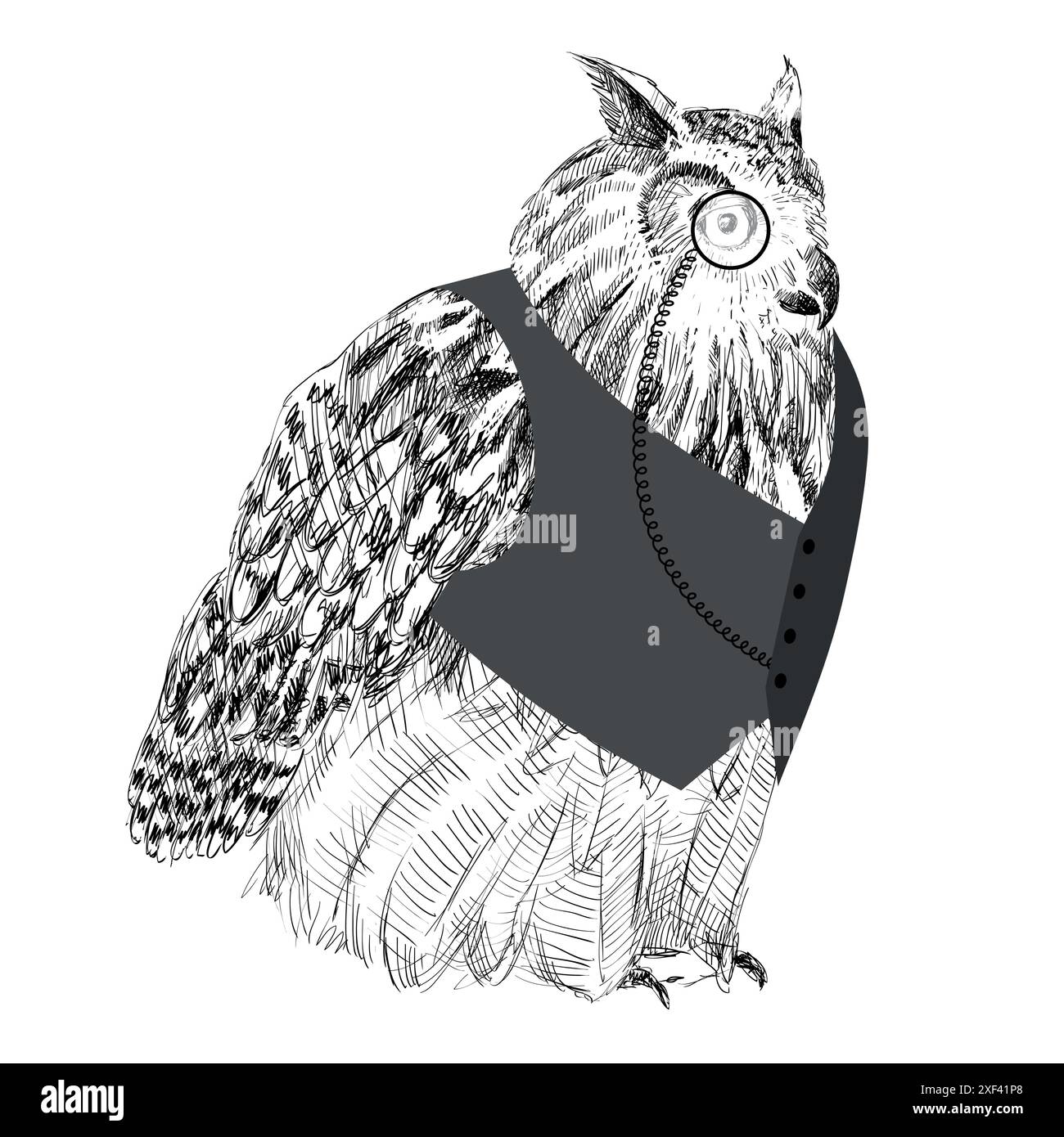 Hand drawing owl in Stock Vector Images - Alamy