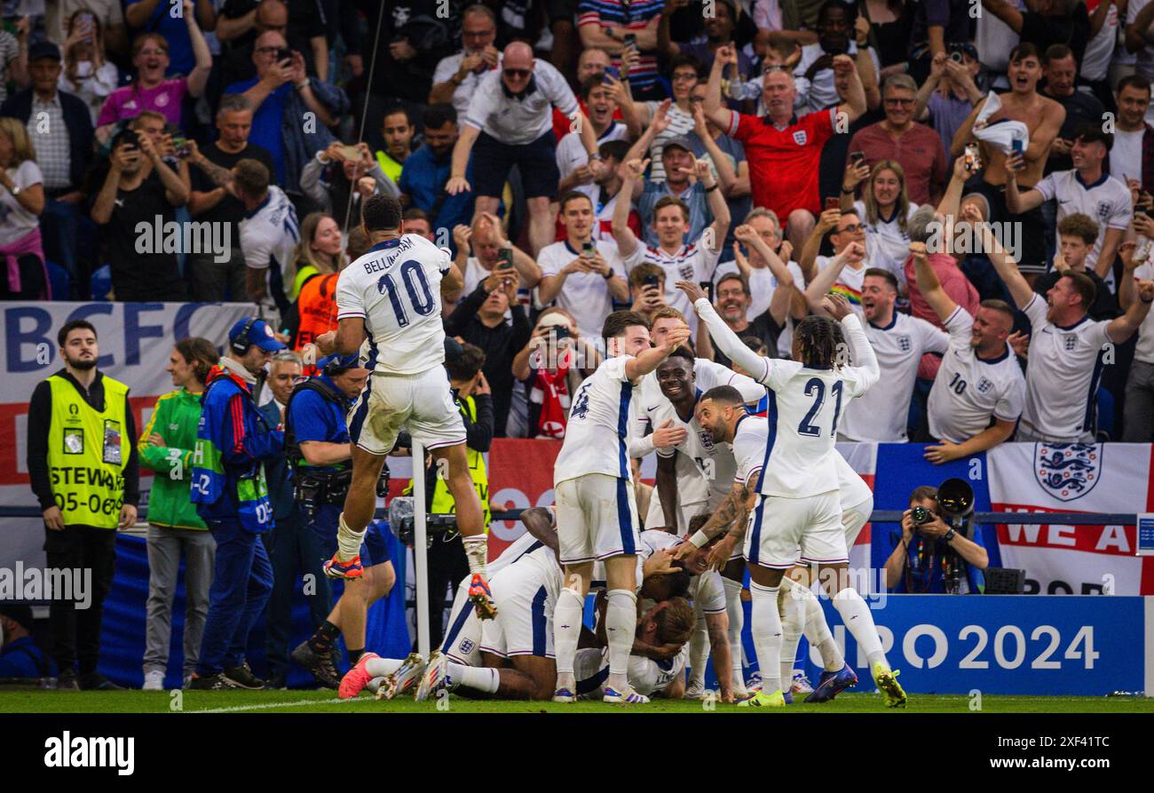 Gelsenkirchen, Germany. 30th Jun 2024. Goal celebration: Jude ...