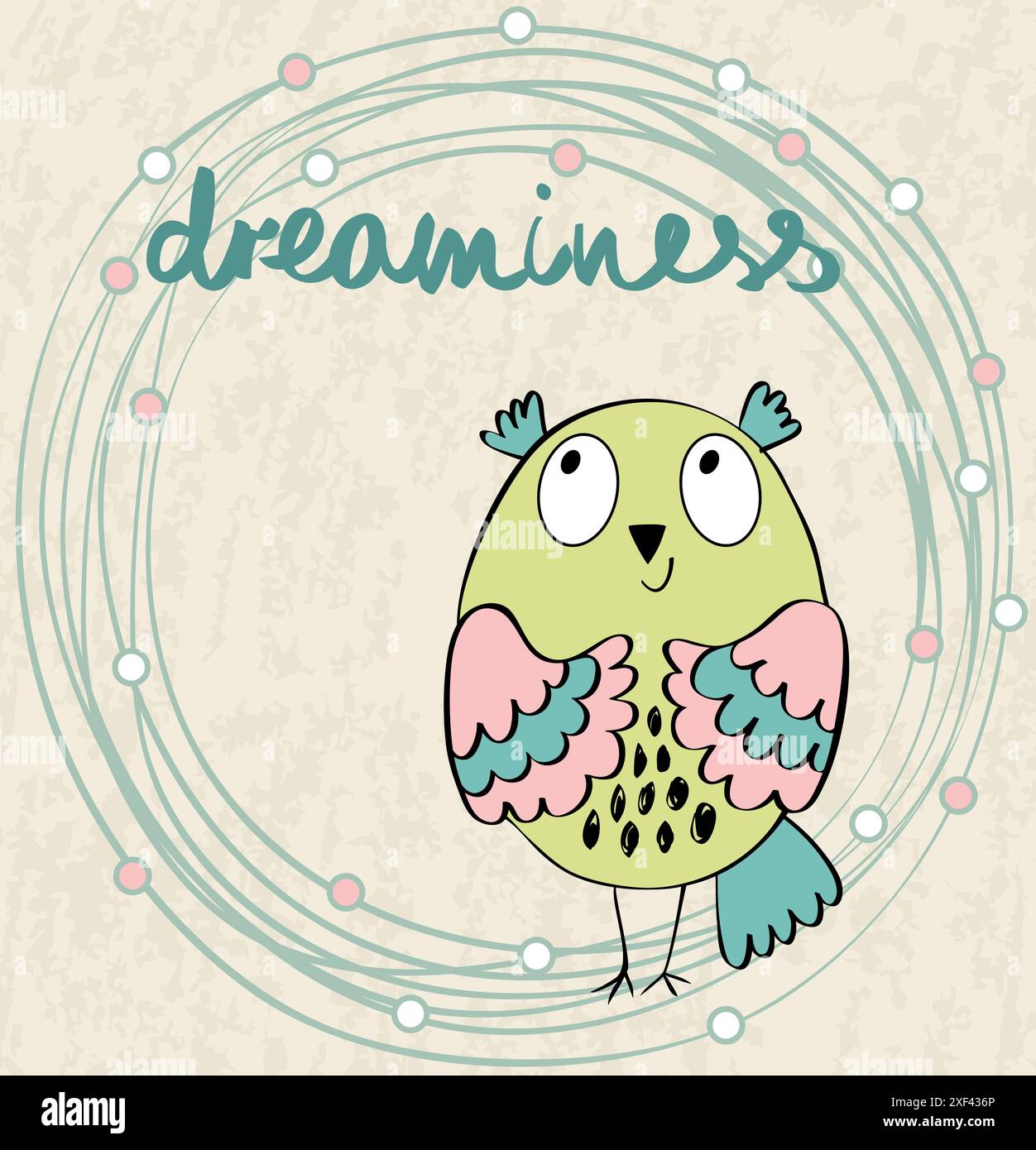 vector illustration of a cartoon owl in dreams Stock Vector Image & Art ...