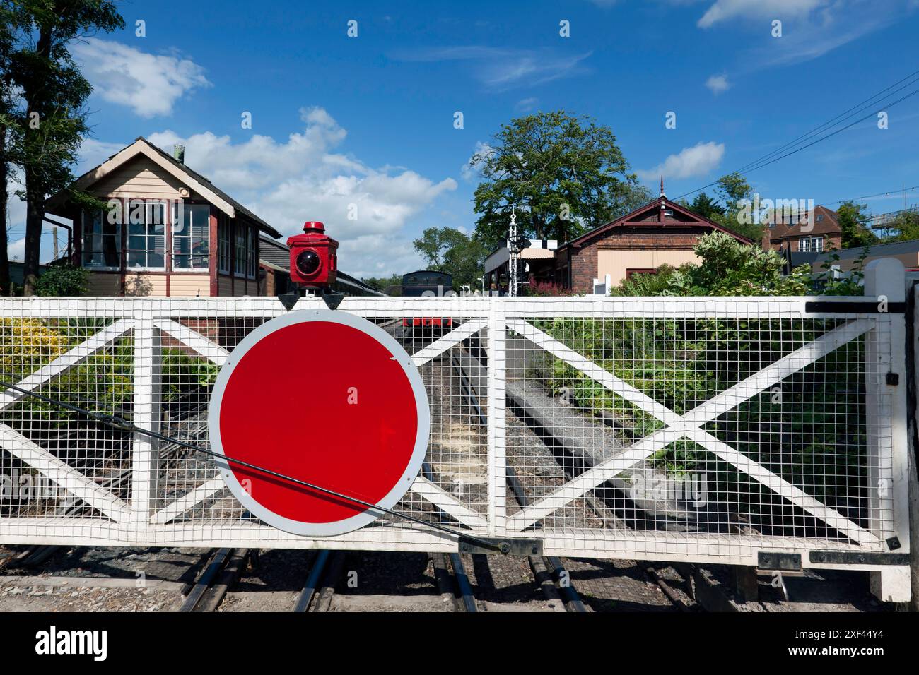 Level Crossing at the entrance to Tenterden Town Station, on the Kent ...