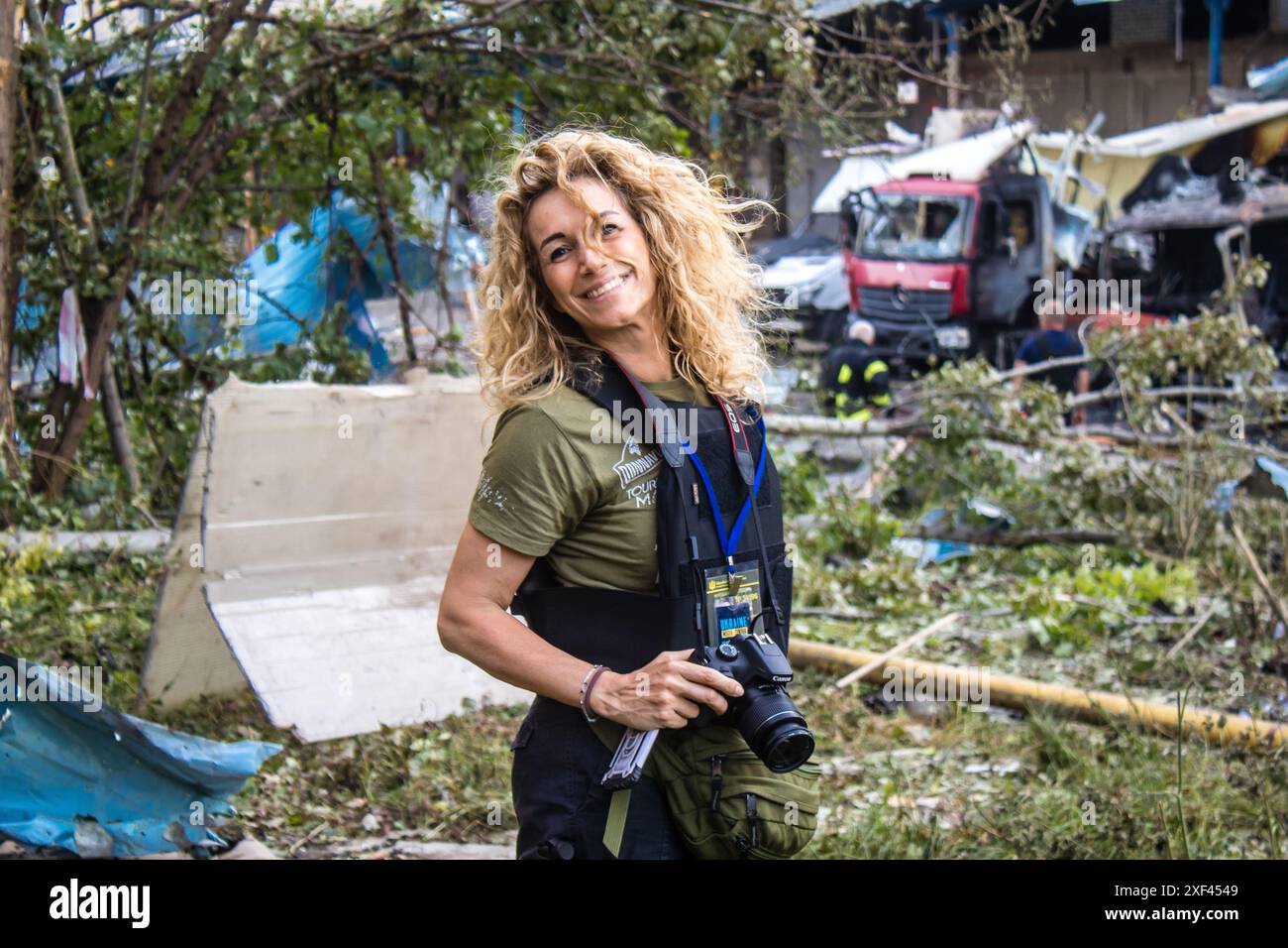 Kharkiv, Ukraine, June 30, 2024 Giusy Criscuolo, independent journalist ...