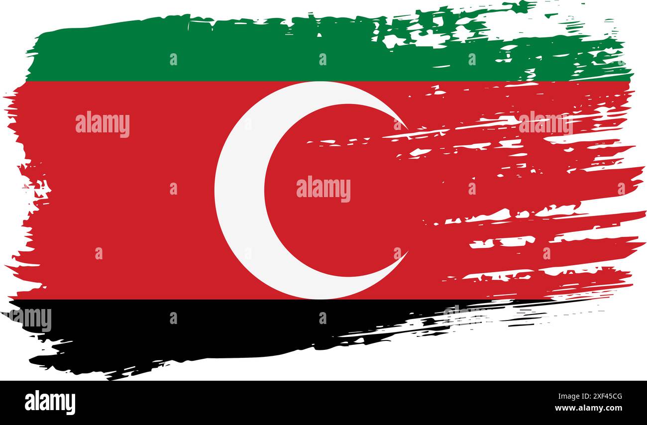 Darfur flag, wide brush stroke on transparent background, vector Stock ...