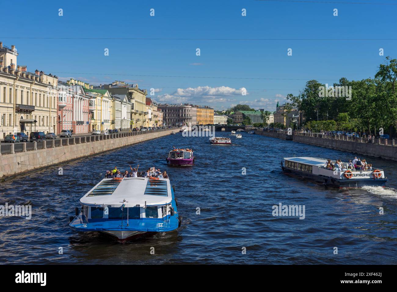 Boat trips along rivers and canals on river boats Stock Photo - Alamy