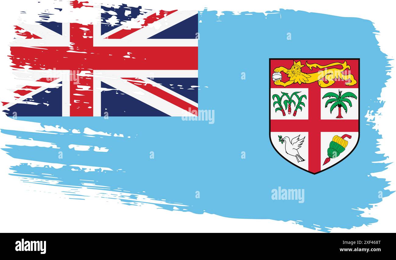 Fiji flag, wide brush stroke on transparent background, vector Stock ...