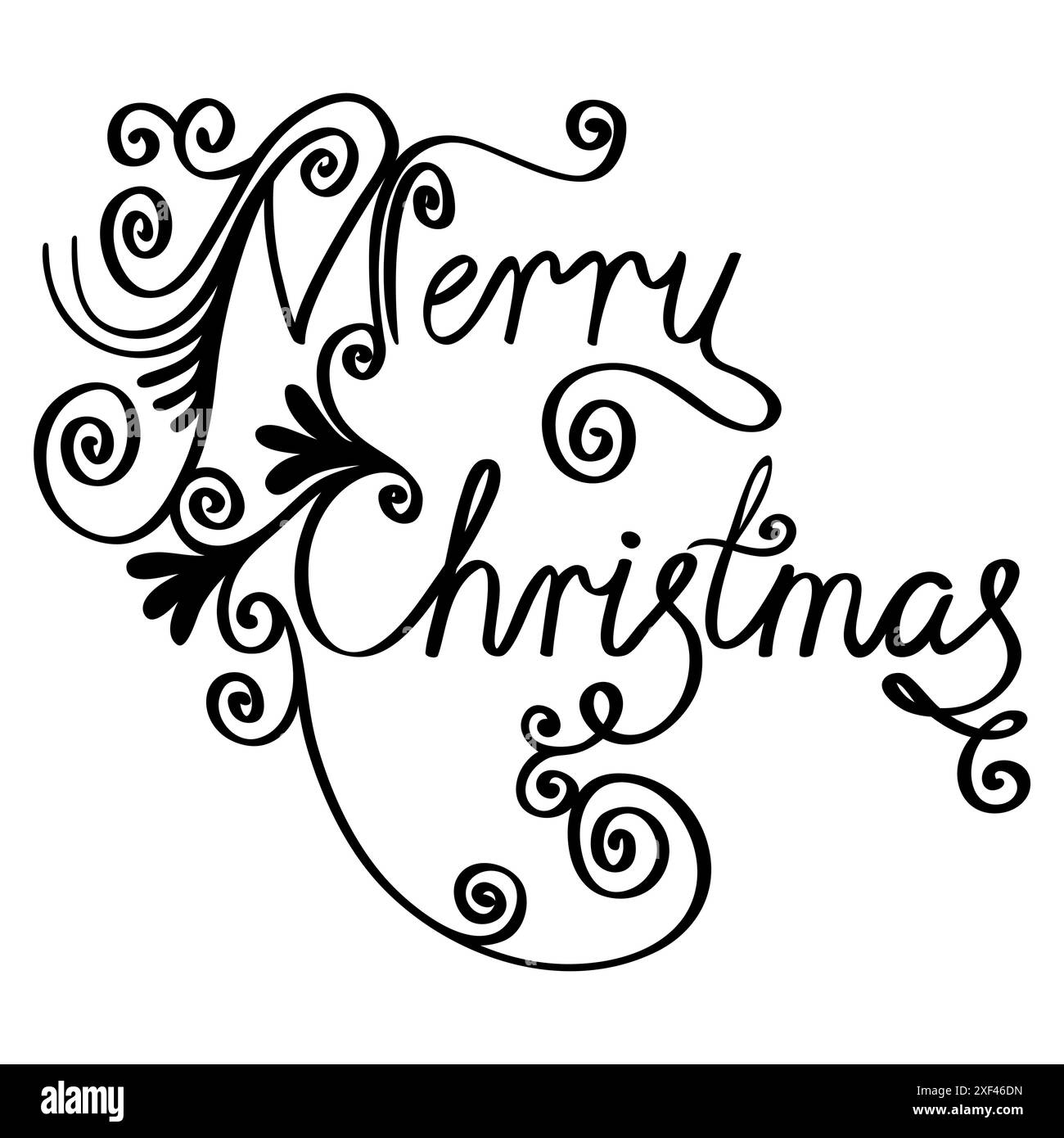 MERRY CHRISTMAS hand lettering, vector handmade calligraphy Stock ...