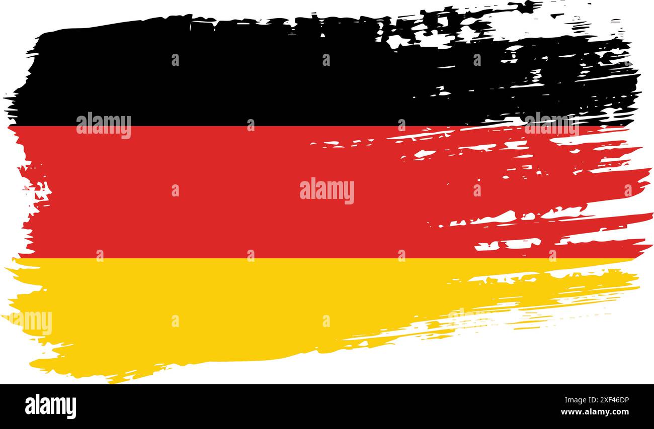 Germany flag, wide brush stroke on transparent background, vector Stock ...