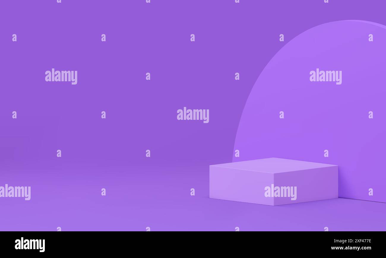 3d purple showroom interior podium pedestal mock up for show realistic ...