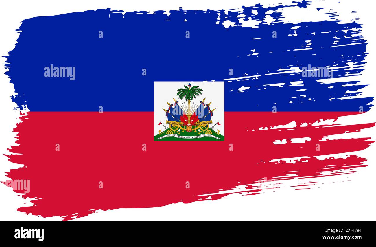 Haiti flag, wide brush stroke on transparent background, vector Stock ...