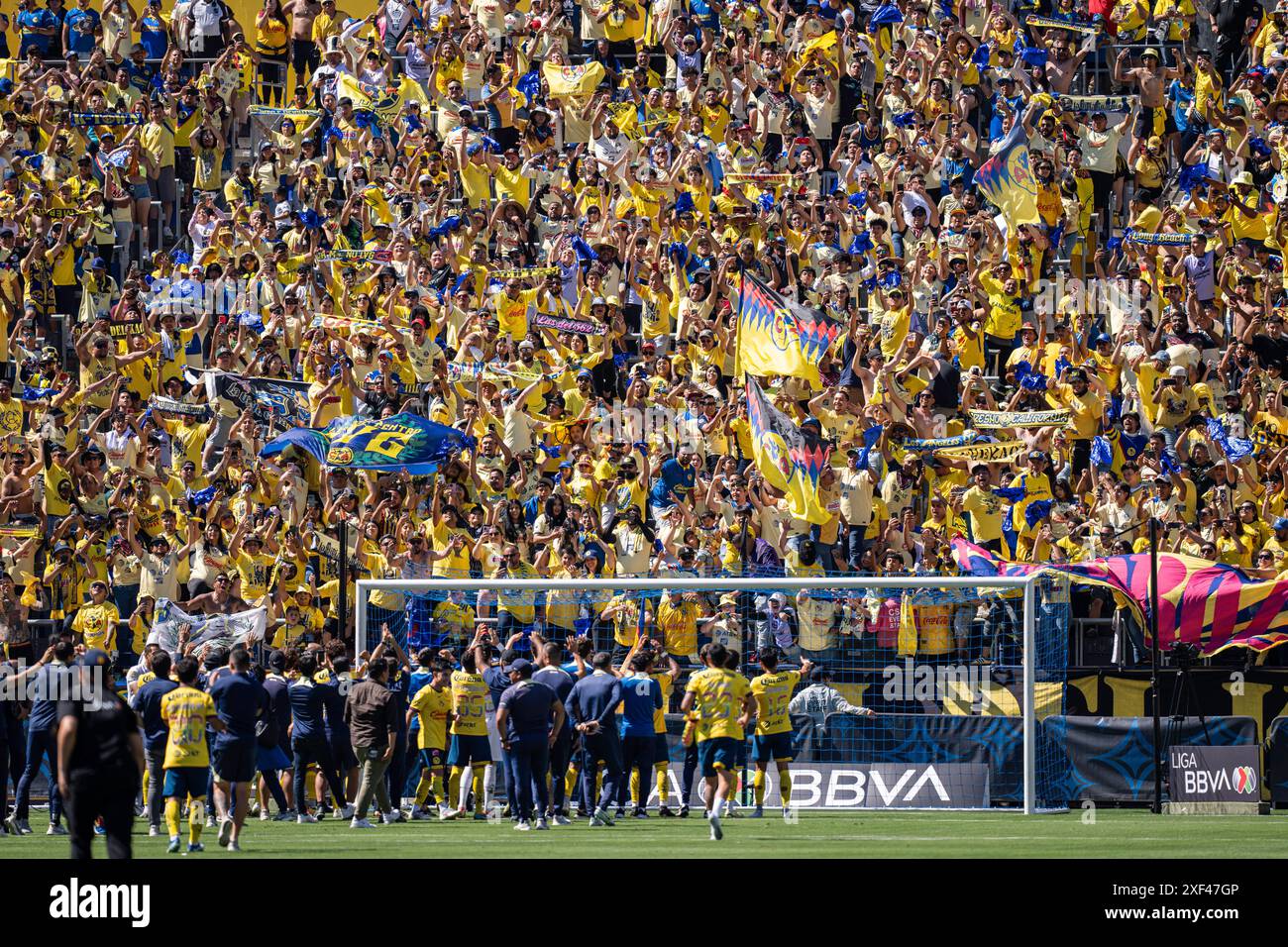 América fans celebrate a victory after the 2024 Campeón de Campeones ...