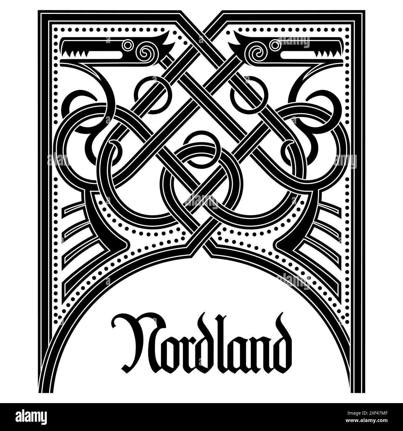 Celtic-Scandinavian design. Old Norse pattern, frame. Woven pattern of ...