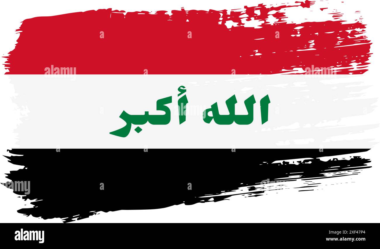 Iraq flag, wide brush stroke on transparent background, vector Stock ...