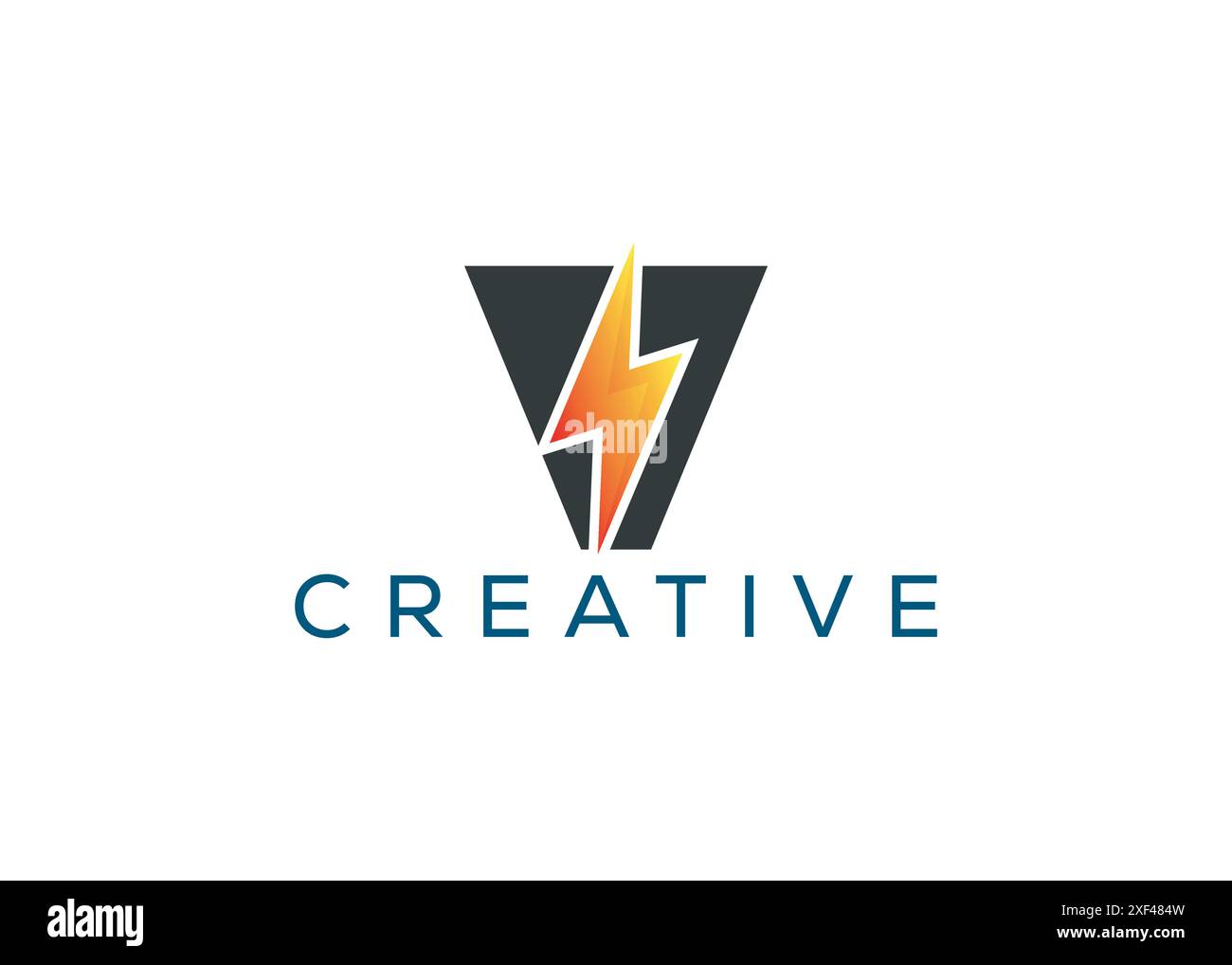 Minimal and professional Letter V thunder logo design template Stock ...